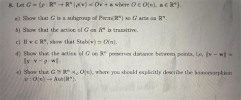 Solved Let G ρ RnRnρ v Ov a where OO n a Rn a Chegg com