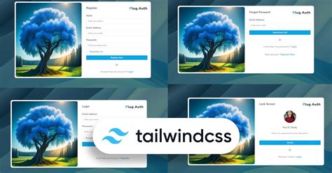 tailwind css 3 authentication page plugauth site templates landing