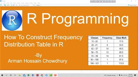 How To Construct Frequency Distribution Table In R Youtube