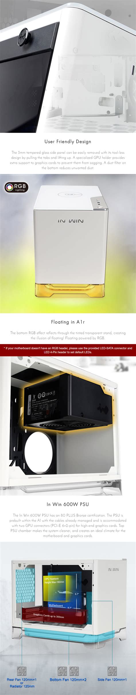 Buy Inwin A1 Mini Itx Case With 600w Psu White [iw A1 Whi P] Pc Case Gear Australia