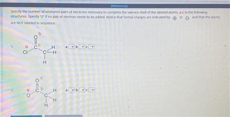 Specify The Number Of Unshared Pairs Of Electrons