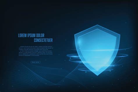Vector Shield With Glowing Effect Security Data Concept Technology Abstract Background