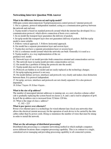 networking interview question with answer pdf transmission control