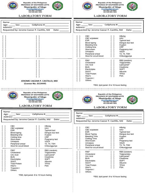 Lab Request Form Pdf Clinical Pathology Medical Tests