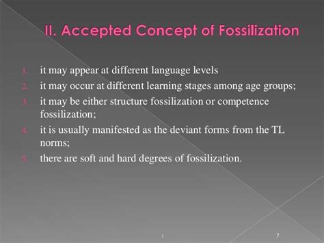 Fossilization