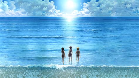 Attack On Titan Trio 4k Ocean Dreamscape 3840x2160 Wallpaper