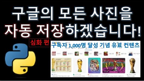 파이썬 Python 구글 이미지 크롤링 심화편 Feat 이미지크롤링 YouTube