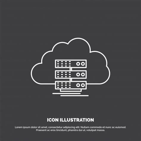 Cloud Storage Computing Data Flow Icon Line Vector Symbol F Icons