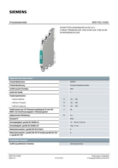 Product Data Sheet RS CE TP Automation E K