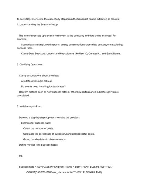 To Solve Sql Interviews Pdf