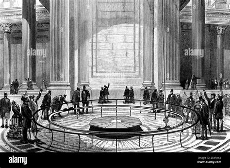 Engraving Depicting Foucaults Pendulum Invented By Léon Foucault 1819 1868 A French Physicist