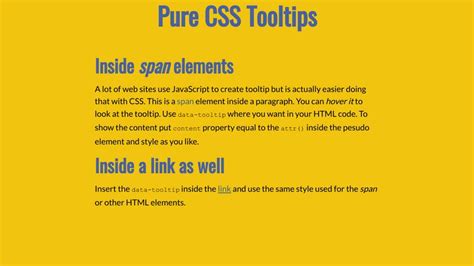 Pure Css Tooltips