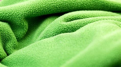Texture Of Green Fleece Fabric Soft To The Touch Fabric Pleasant To