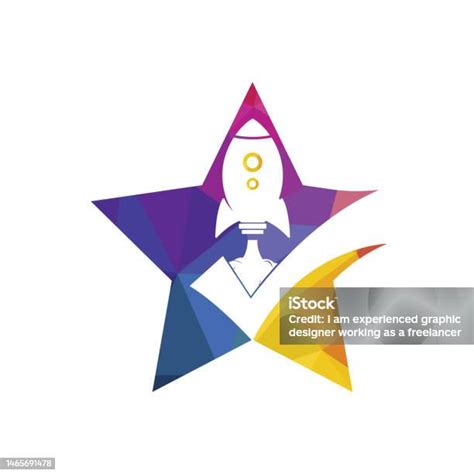 Rocket Dengan Periksa Template Desain Logo Ilustrasi Stok Unduh Gambar Sekarang Analisis