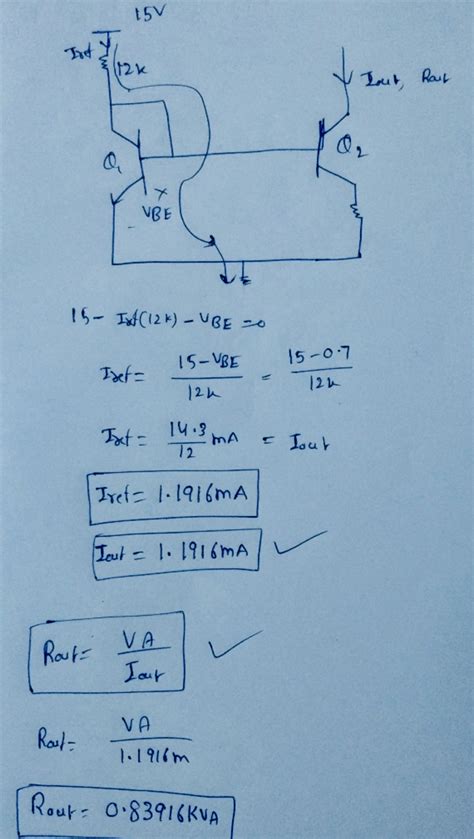 [solved] determine the numerical output current and output resistance