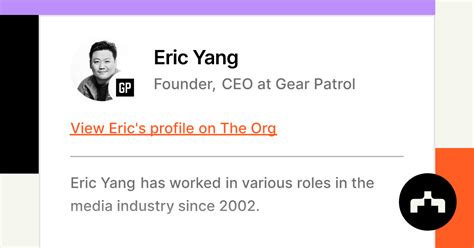 Eric Yang Founder Ceo At Gear Patrol The Org