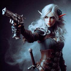 Reina Warlock Gunslinger Warrior Woman Space Ship Concept Art