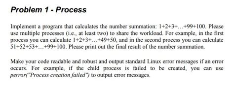Solved Problem 1 Process Implement A Program That