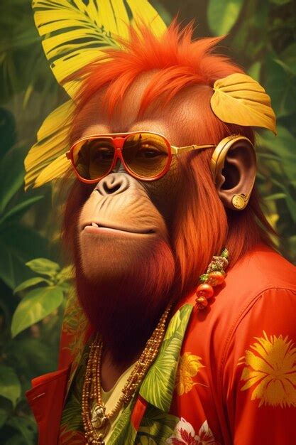 Premium Ai Image Aloha Jungle Fun Monkey And Primate