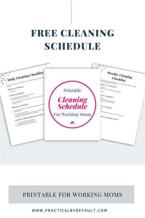Free Cleaning Schedule For Working Moms Printable PDF