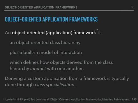object oriented application frameworks ppt