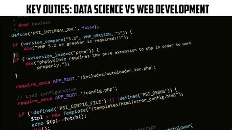 data science vs web development the major key duties