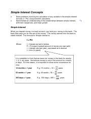Understanding Simple Interest Calculation Formulas And Course Hero