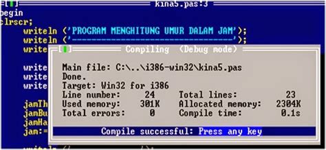 Membuat Program Menghitung Umur Dengan Pascal Crack Intro