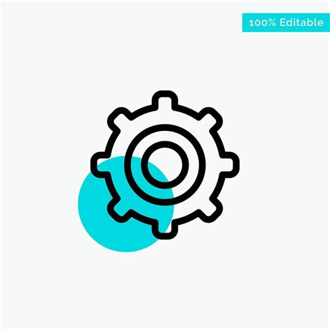 Gear Setting Cogs Turquoise Highlight Circle Point Vector Icon 19181965