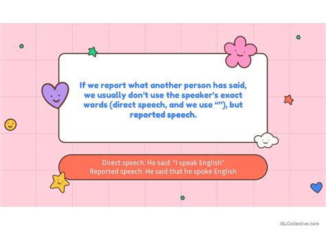 Reported Speech Statements Questio English ESL Powerpoints