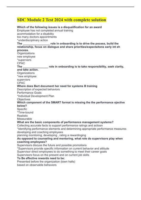 Sdc Module 2 Test 2024 With Complete Solution Nursing Stuvia Us