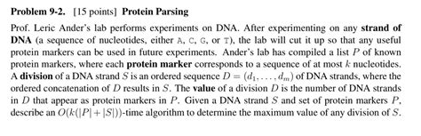 solved problem 9 2 [15 points] protein parsing prof leric ander s