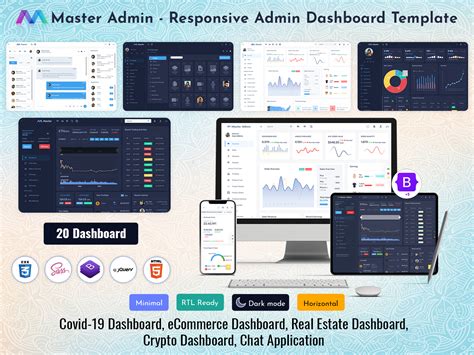 Master Admin Dark Dashboard Design With Bootstrap Admin Panel