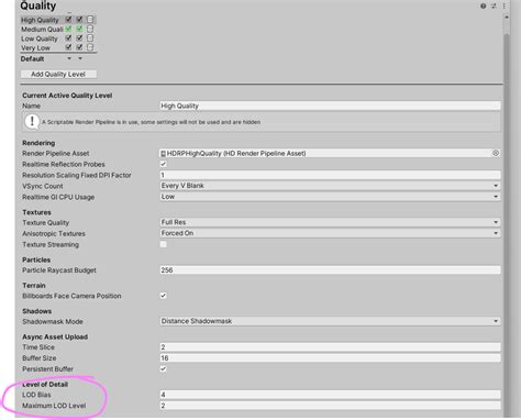 Lod Bias And Max Lod In Hdrp Dont Have Useful Quality Based Values