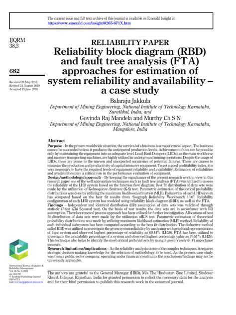 Reliability Block Diagram Rbd And Fault Tree Analysis Fta