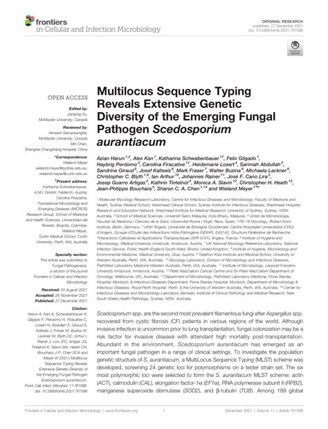 Pdf Multilocus Sequence Typing Reveals Extensive Genetic Diversity Of The Emerging Fungal
