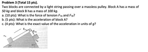 Solved Problem 3 Total 15 Pts Two Blocks Are Connected By Chegg Com