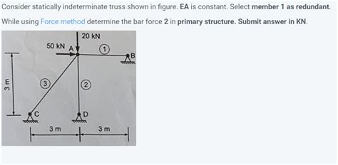 Solved Consider Statically Indeterminate Truss Shown In