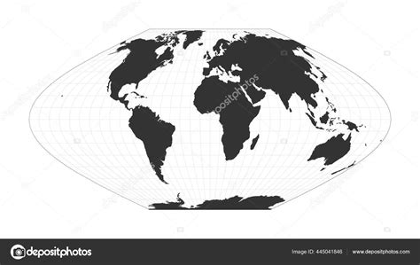 Map Of The World Mcbrydethomas Flatpolar Sinusoidal Equalarea Projection Globe With Latitude