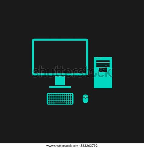 Computer Case Monitor Keyboard Mouse Flat Stock Vector Royalty Free