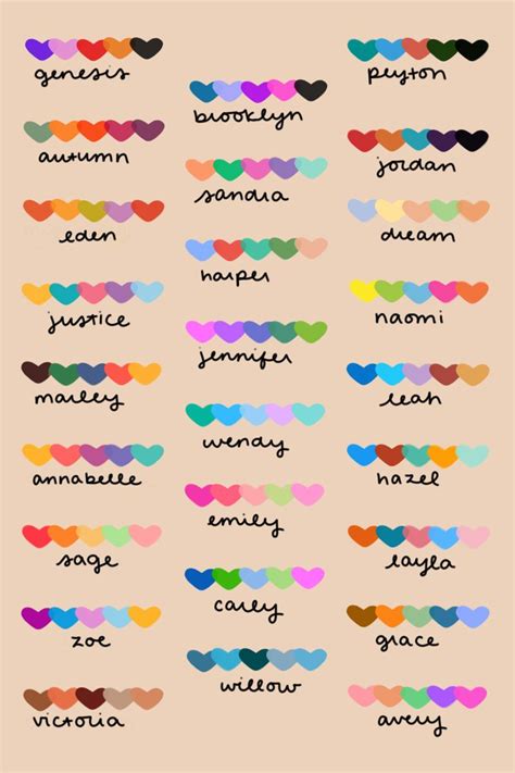 Naming Color Palettes After Girls Names Color Palette Color Palette