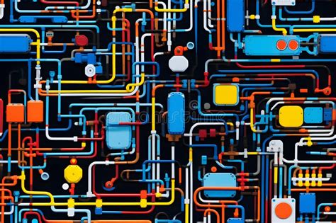 High Tech Wiring Seamless Full Frame Background And Texture Neural Network Generated Image