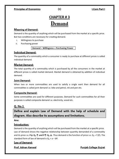 Chapter 3 Demand Pdf Demand Demand Curve