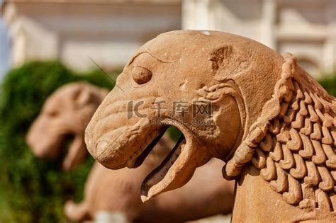 印度中央邦khajuaho的石狮雕塑。石雕，卡朱拉霍，中央邦，印度高清摄影大图 千库网