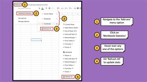 Workbook Statistics A Google Sheets Add On Built Using Apps Script