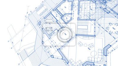 Architecture Design Blueprint Plan Illustration Of A Plan Posters