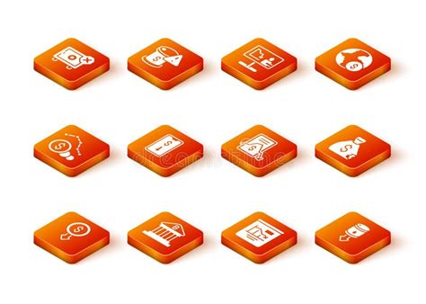 Set Dollar Rate Decrease Bank Building Mobile Stock Trading Pie Chart Infographic Drop Crude