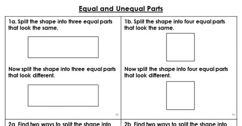 Equal And Unequal Parts Reasoning And Problem Solving Classroom