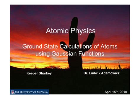 Pdf Ground State Calculations Of Atoms Using Gaussian Functions