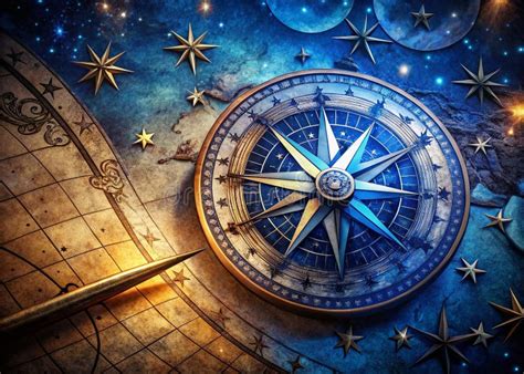 Ancient Celestial Navigation A Detailed Vintage Compass Star Chart